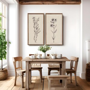 Vertical Tall Long Narrow Wall Art Vintage Sketch Rectangle Wall Art ...