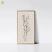 Floral SET of Three Piece Flower Botanical Sketch Tall Long Vertical ...