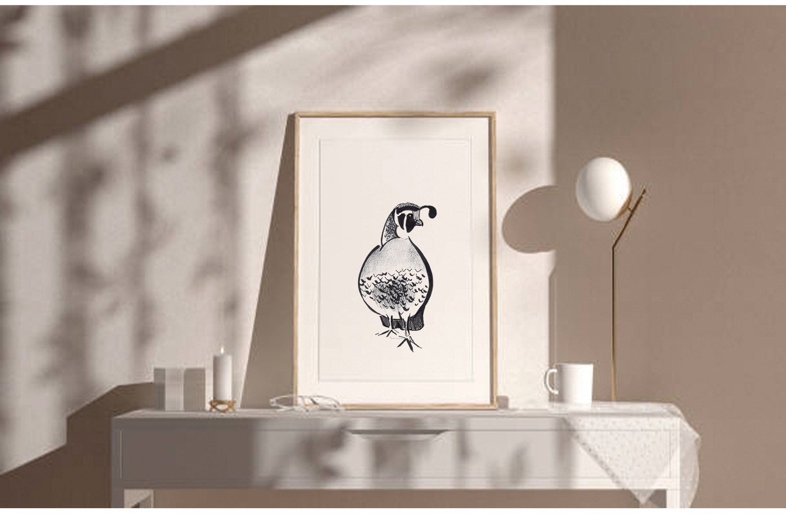 Quail Art Line Drawing Large Quail Gift PRINTABLE Wall Art | Etsy