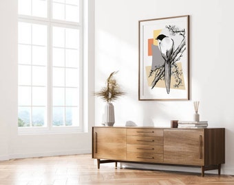 Japandi Wall Art Print Neutral White Cream Brown Textured Paper Abstract Japanese Artwork Wabi ...