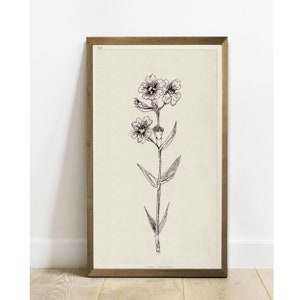Vertical Tall Long Narrow Wall Art Vintage Sketch Rectangle Wall Art ...