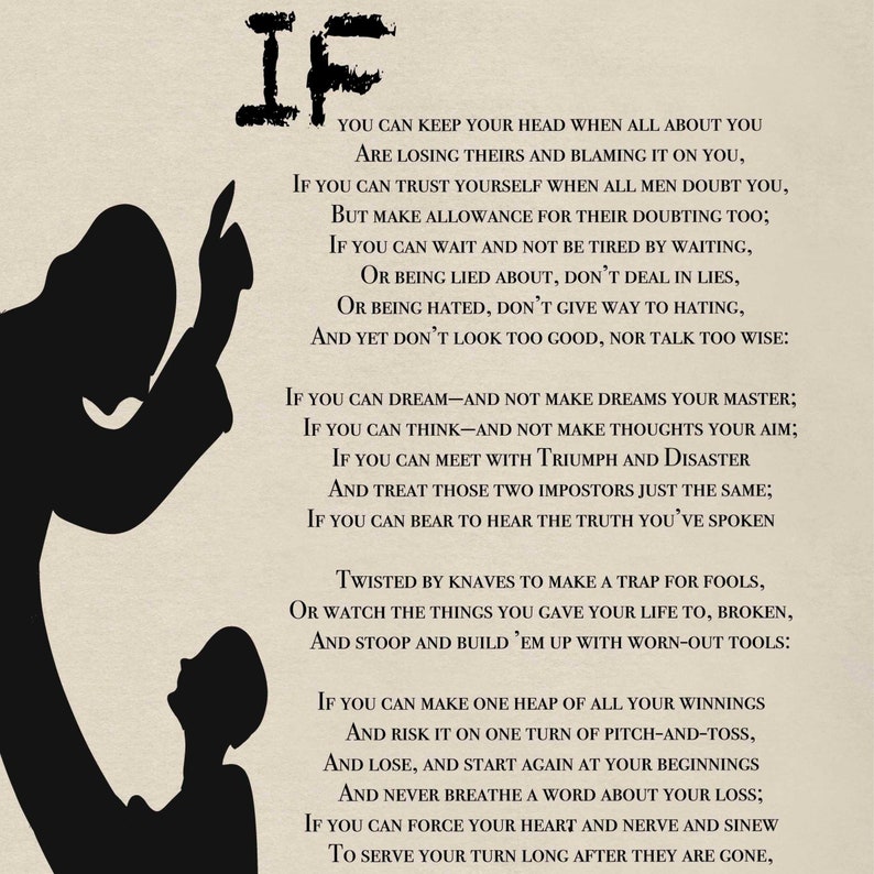 If Poem 1895 Rudyard Kipling Printable If Poem Famous Poem - Etsy