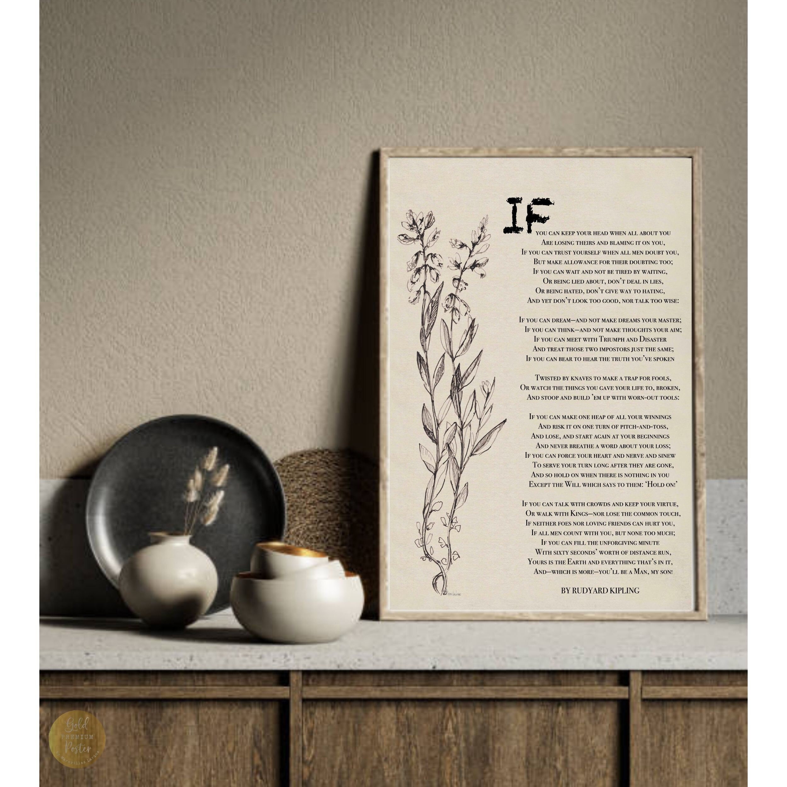 IF Rudyard Kipling Poem Motivational Poster IF POEM Kipling If - Etsy