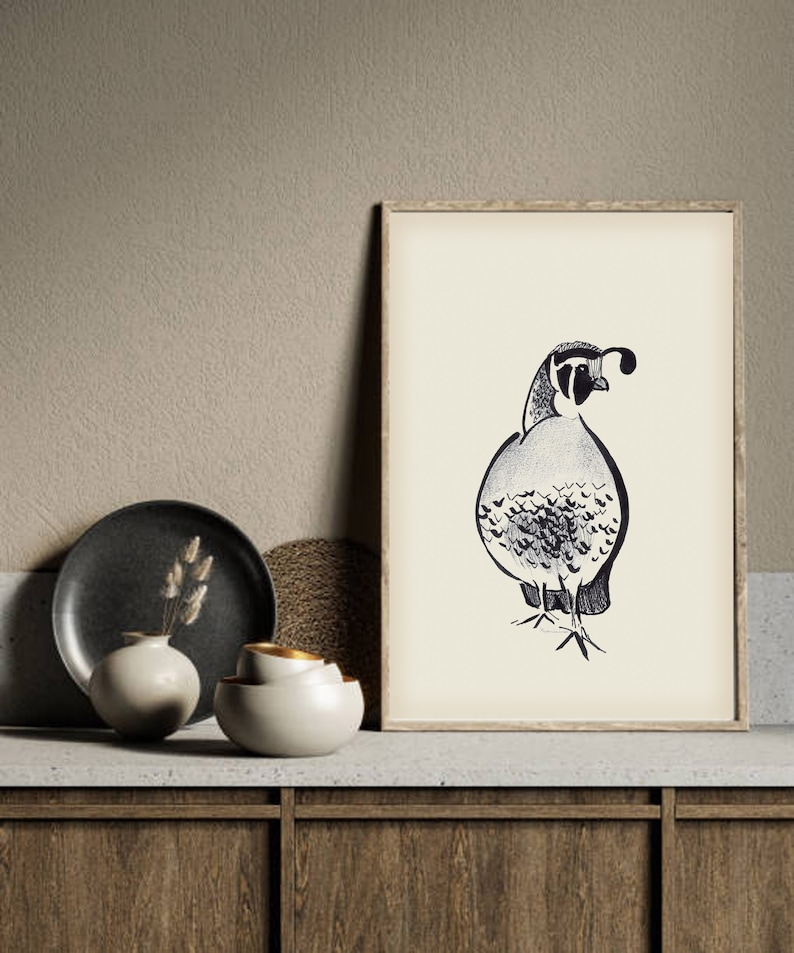 Vintage Modern Farmhouse Quail Wall Art Print Quail Decor Gift - Etsy
