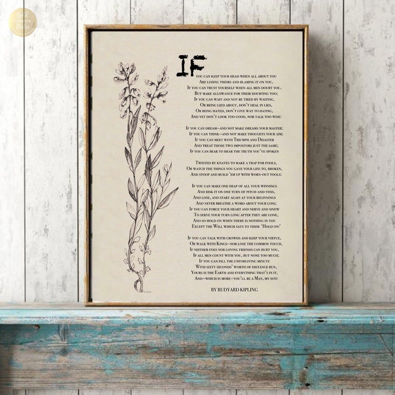 If Kipling Poem for Girl Graduation Gift Inspirational Poem If Rudyard ...