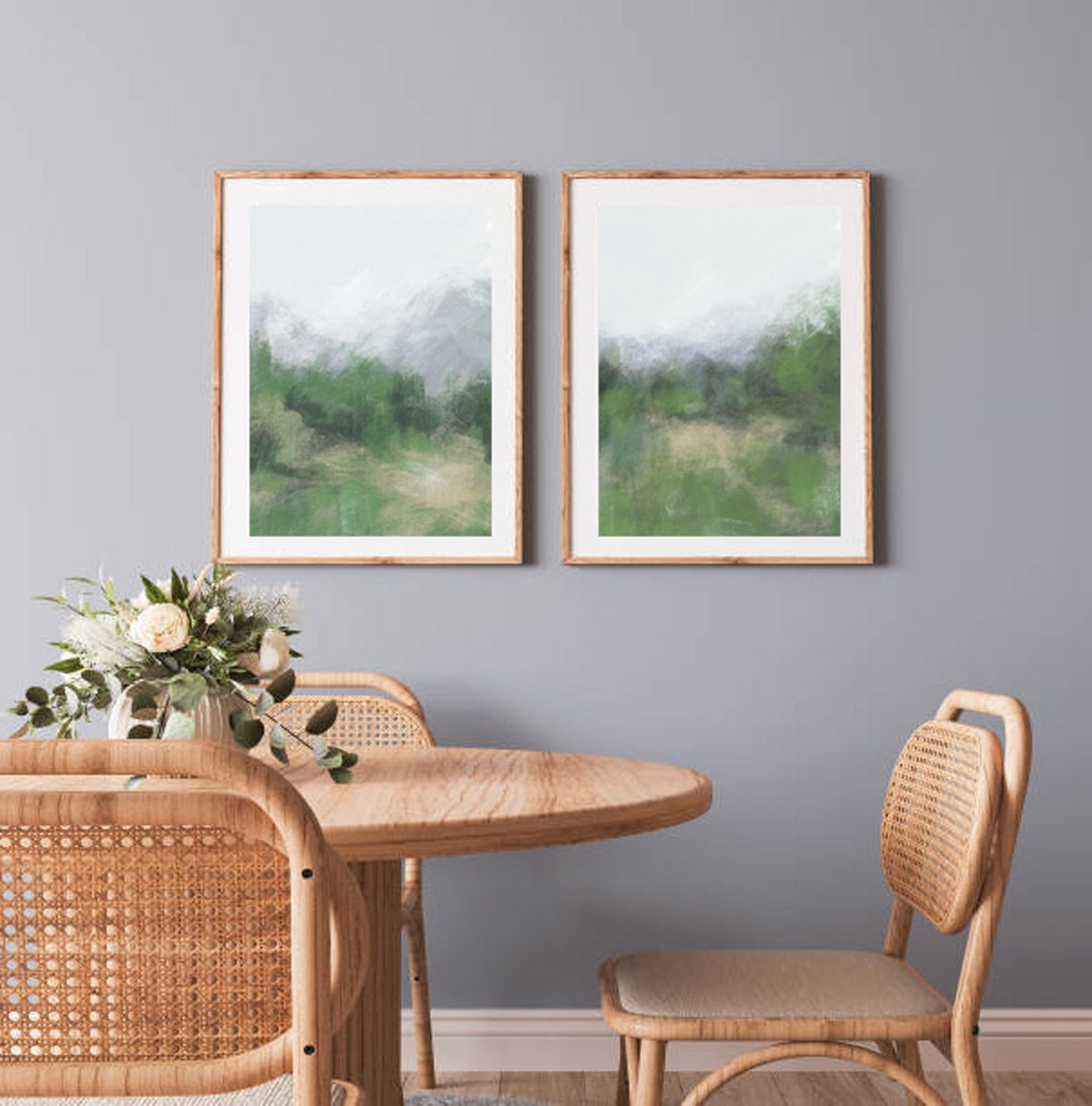 Neutral Country 2 Pieces Vintage Wall Art, Fields Landscape Set of 2 ...