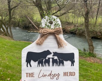 Personalized Family Sign Farmhouse Decor Cow Family Sign - Etsy