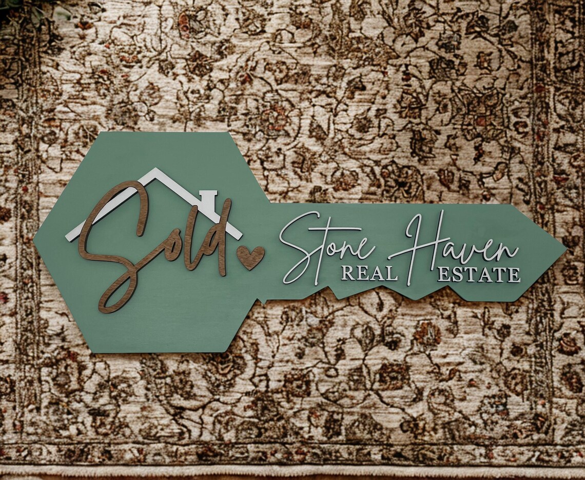 18" Sold Key Photo Prop | Custom Real Estate Gift - Etsy