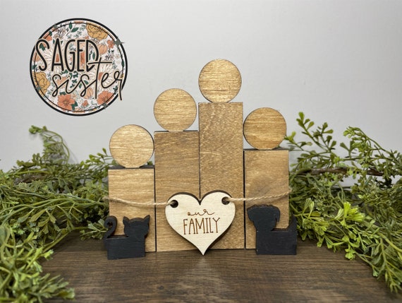 Wooden Block Family Home Decor Shelf Sitter Our Family | Etsy