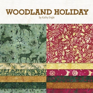 Christmas Batik Fabric, Island Batik, Woodland Holiday, 40 Pc 2.542 ...