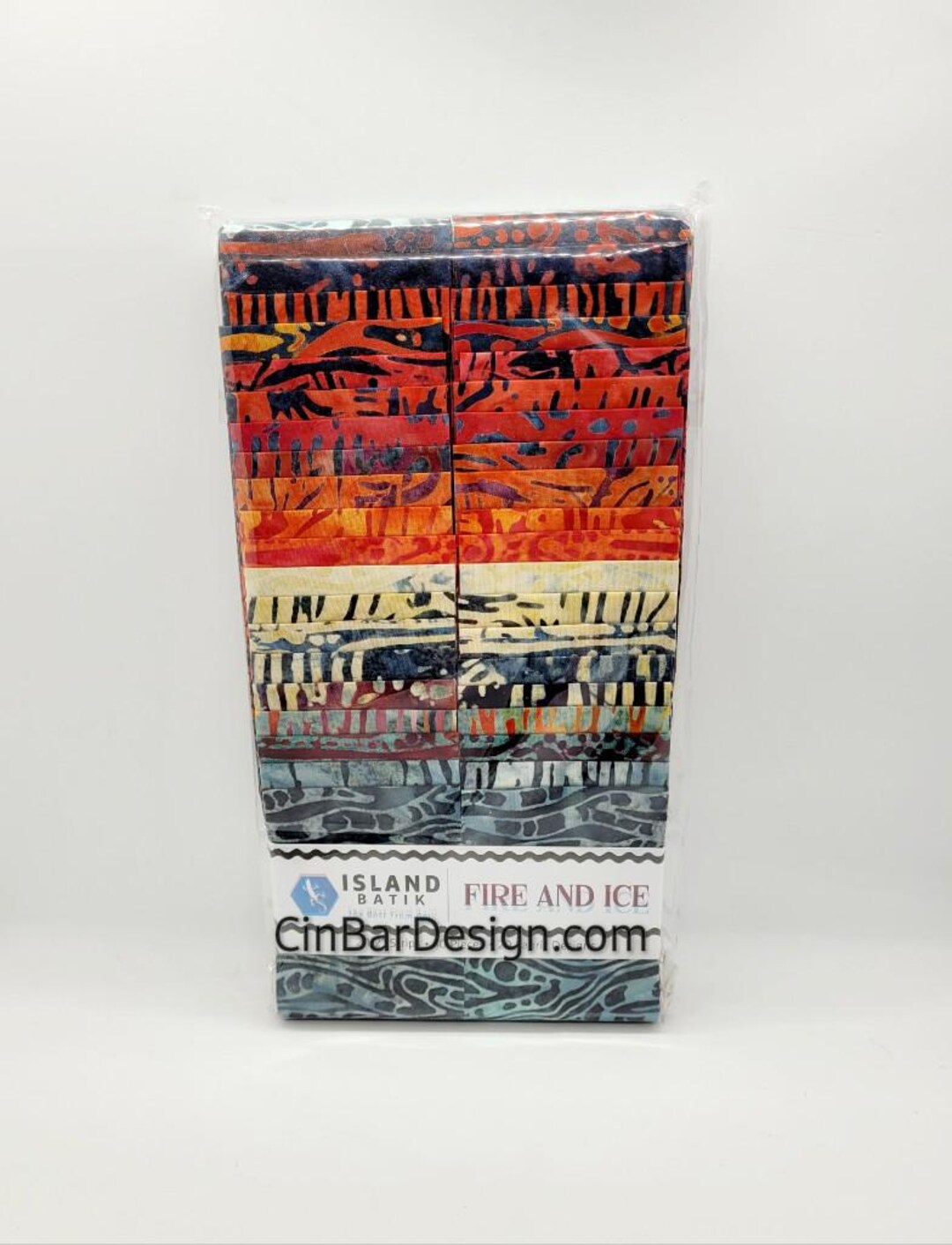 Batik Fabric, Fire and Ice, Island Batik 40 Pc 2.5"×42" Strips ...