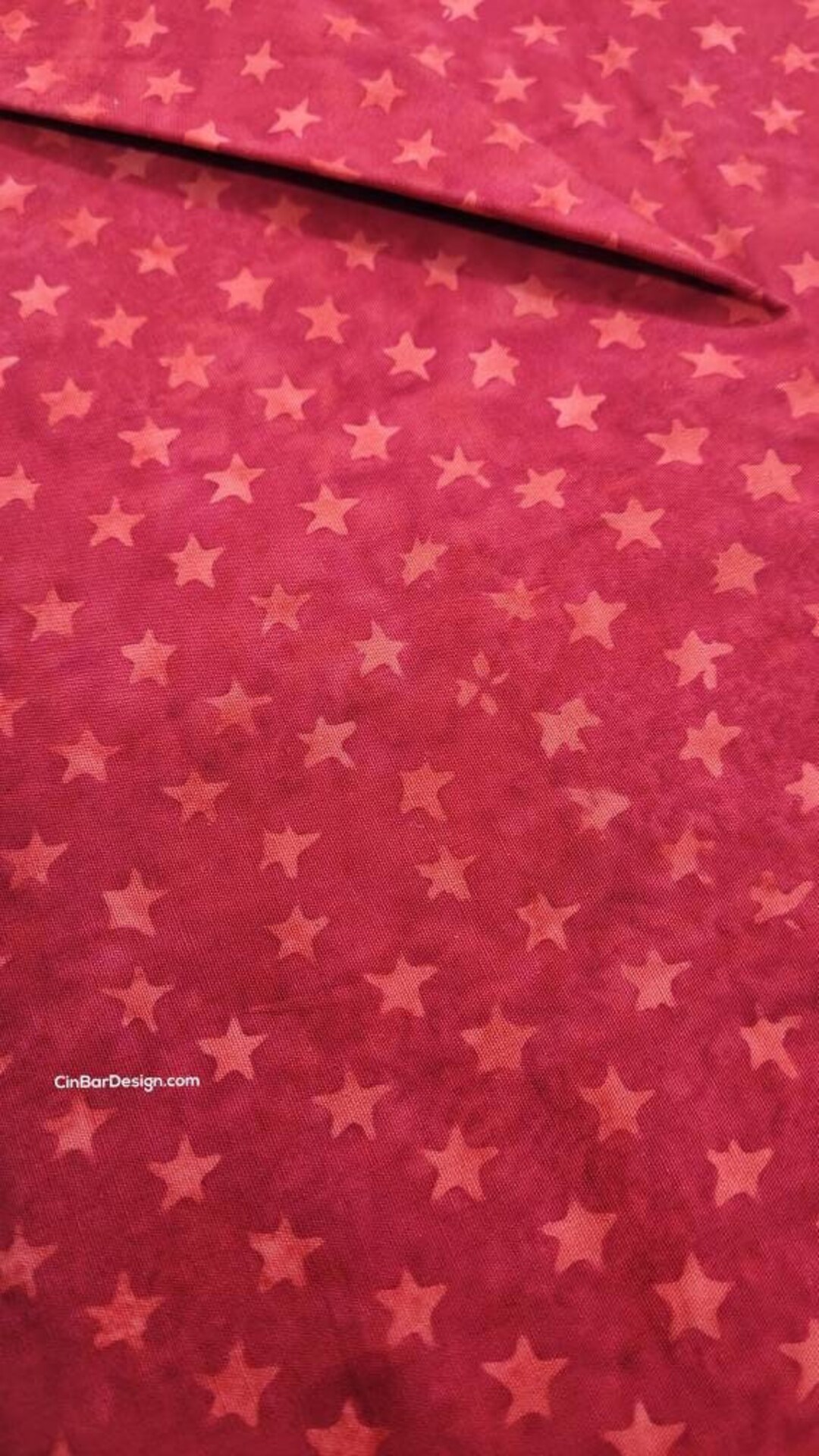 Red Batik Fabric, Island Batik - Stars - Cherry Red, by the Yard & Half ...