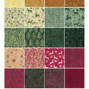Christmas Batik Fabric, Island Batik, Woodland Holiday, 40 Pc 2.542 ...