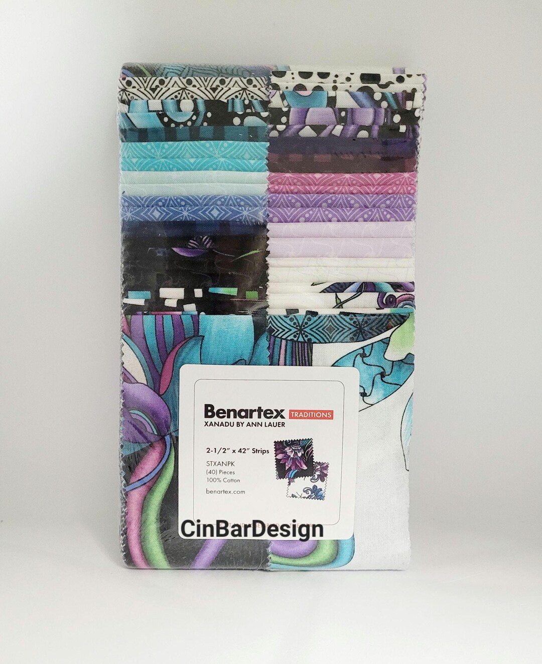 Jelly Roll Fabric, Xanadu, Benartex Fabrics 40 Pcs 2.5"x42" Strips ...