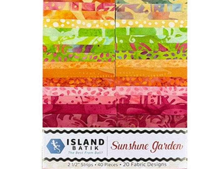 Batik Fabric, Island Batik - Sunshine Garden, 40 Pc 2.5"×42" Strips ...