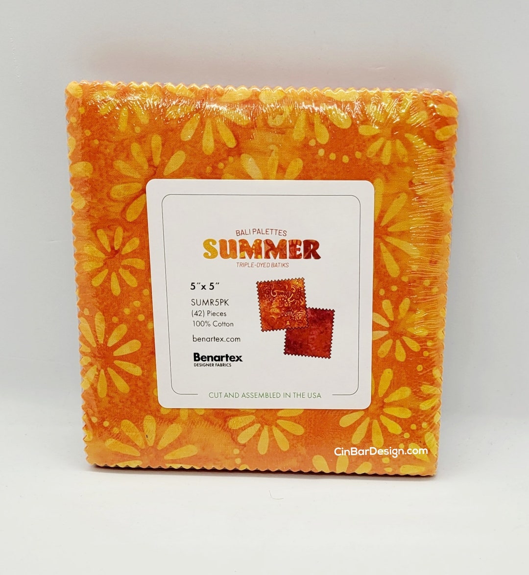 Batik Charm Pack, Summer, Bali Palettes Triple Dyed Batiks by Benartex ...