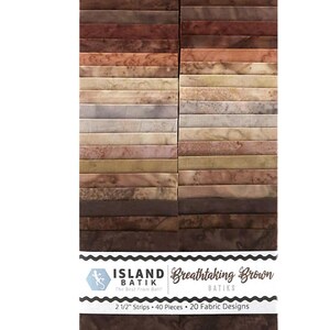 Batik Fabric, Island Batik Breathtaking Brown, 40 Pc 2.5"×42" Strips ...