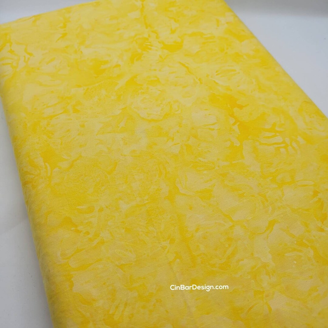 Yellow Batik Fabric, Island Batik - Poppies Lemonade, by the Yard ...