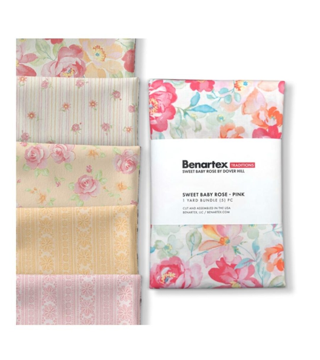 Sweet Baby Rose (5) 1 Yard Bundle, Pink, Rose, Cute, Baby Blanket, Baby ...