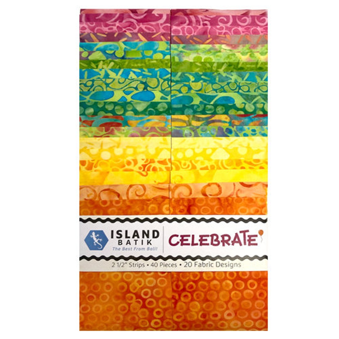 Batik Jelly Roll Fabric, Island Batik - Celebrate, 40 Pc 2.5"×42 ...
