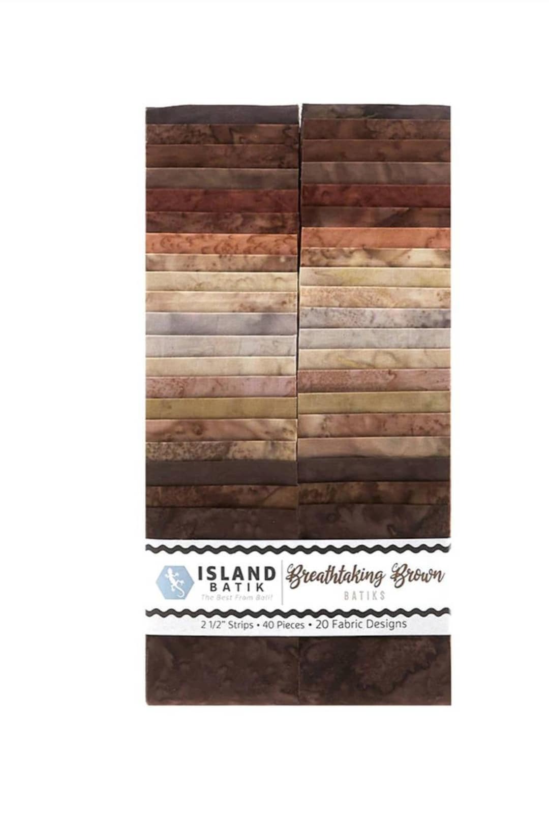 Batik Fabric, Island Batik Breathtaking Brown, 40 Pc 2.5"×42" Strips ...
