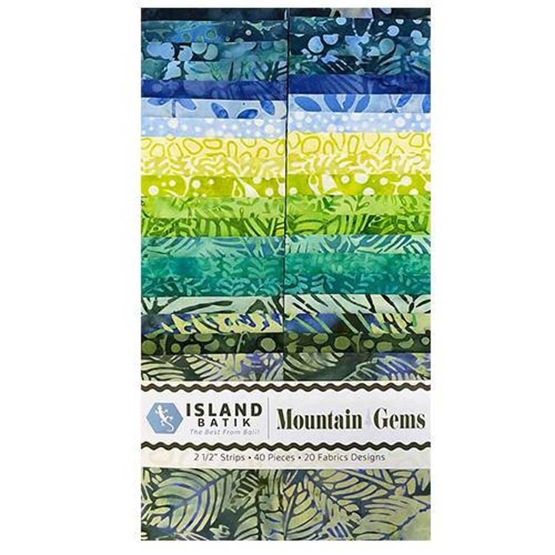 Batik Fabric, Island Batik Mountain Gems, 40 Pc 2.542 Strips, Quilting ...