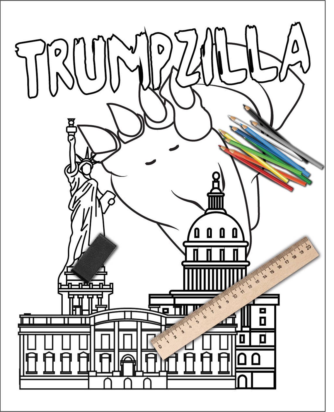 Donald Trump Adult Coloring Page Instant Download Name - Etsy Singapore