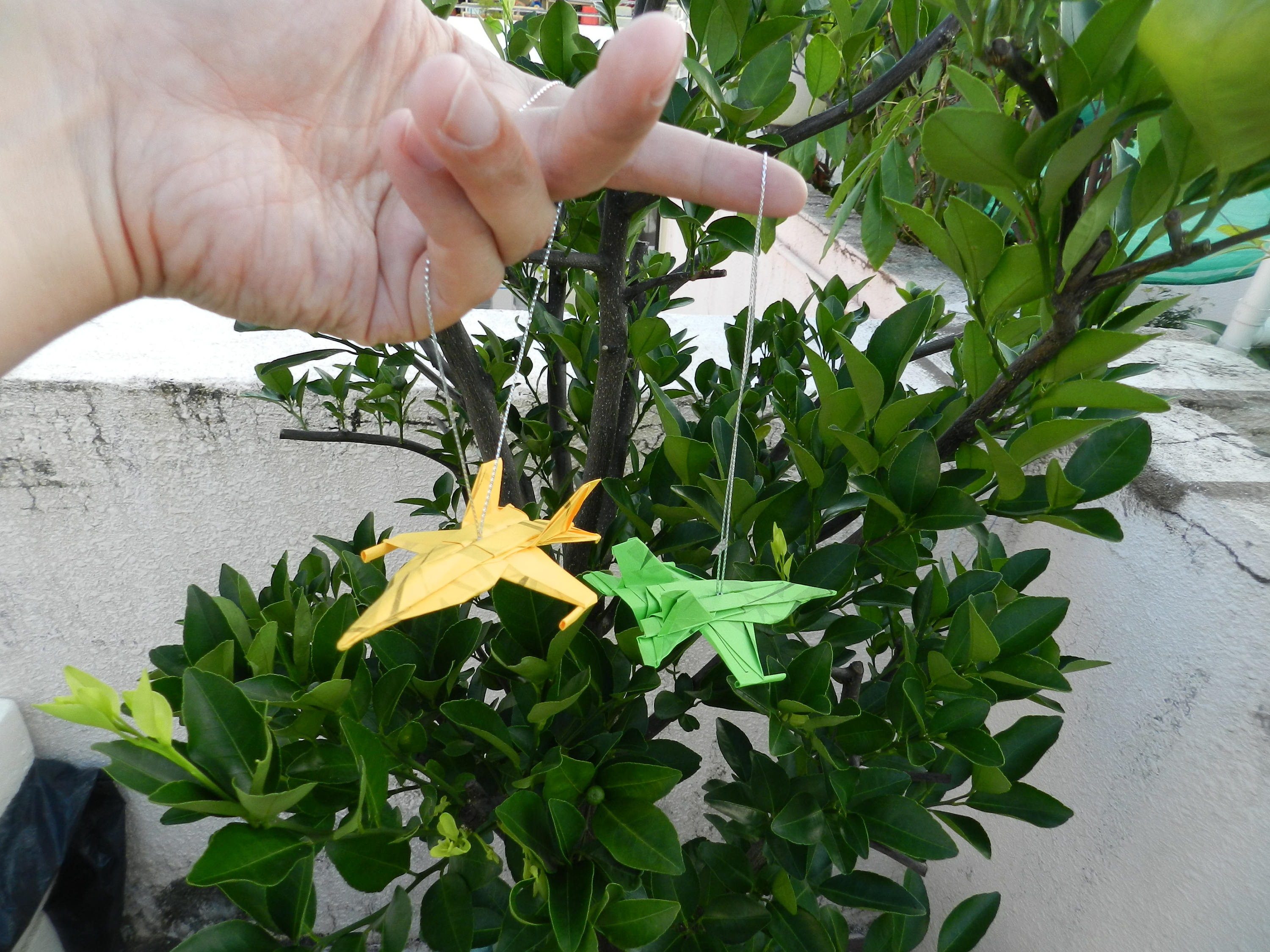 Set of 2 Ornament Origami Car Dashboard Reverse Mirror Christmas Tree ...