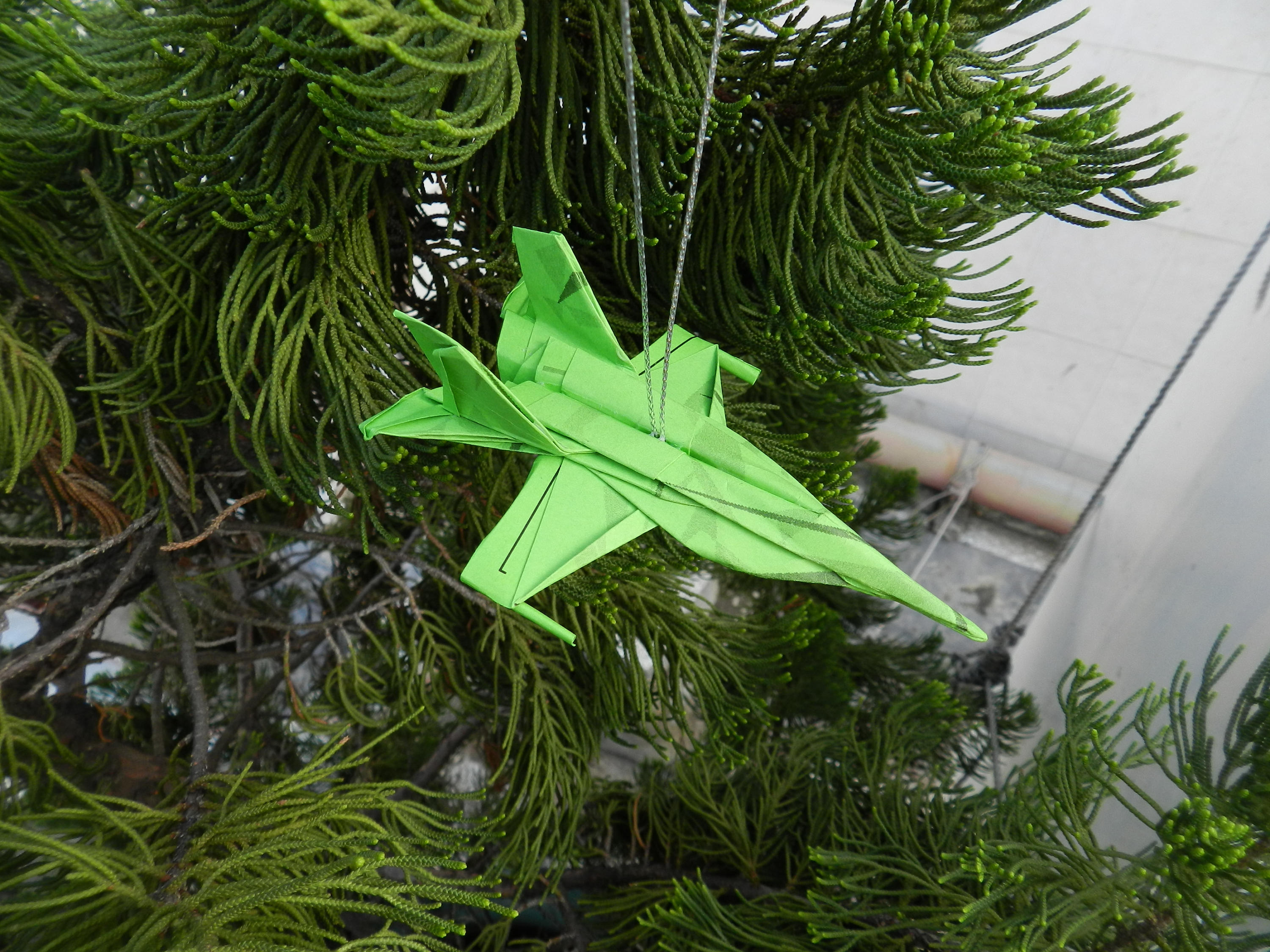 Set of 2 Ornament Origami Car Dashboard Reverse Mirror Christmas Tree ...