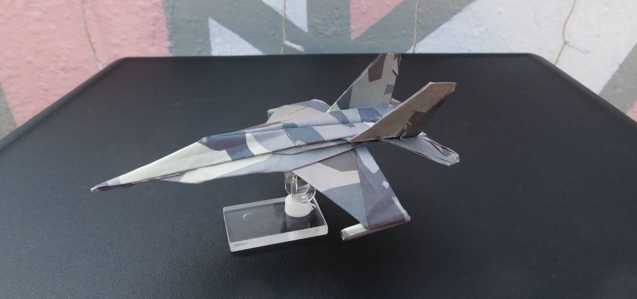 F-18 origami paper airplane With display stand MODELFA180024 | Etsy