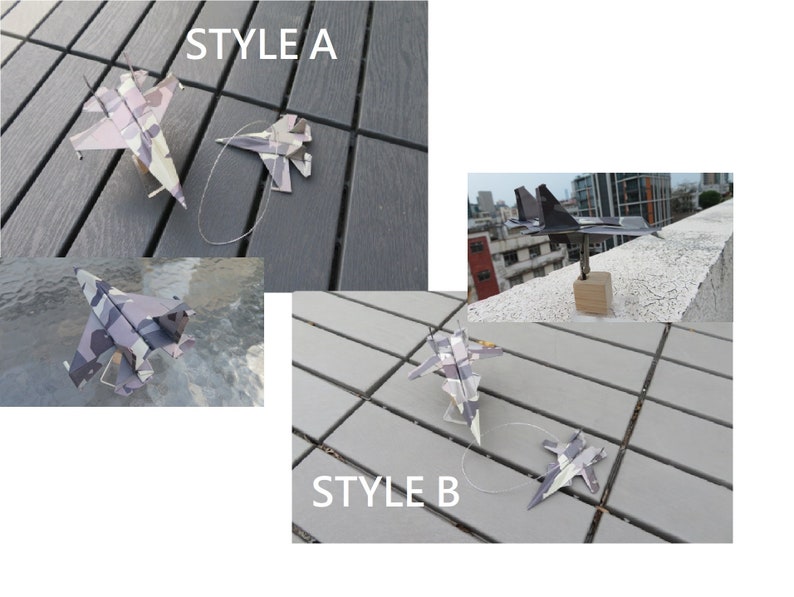 Camouflage Printed Origami Paper Jet Plane With Display Stand | Etsy