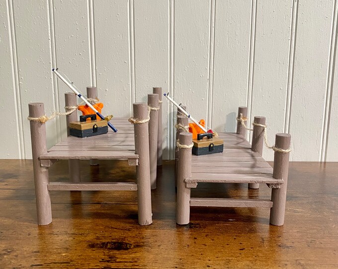 Gone Fishing Miniature Fishing Dock With Fishing Rod, Tackle Box and ...
