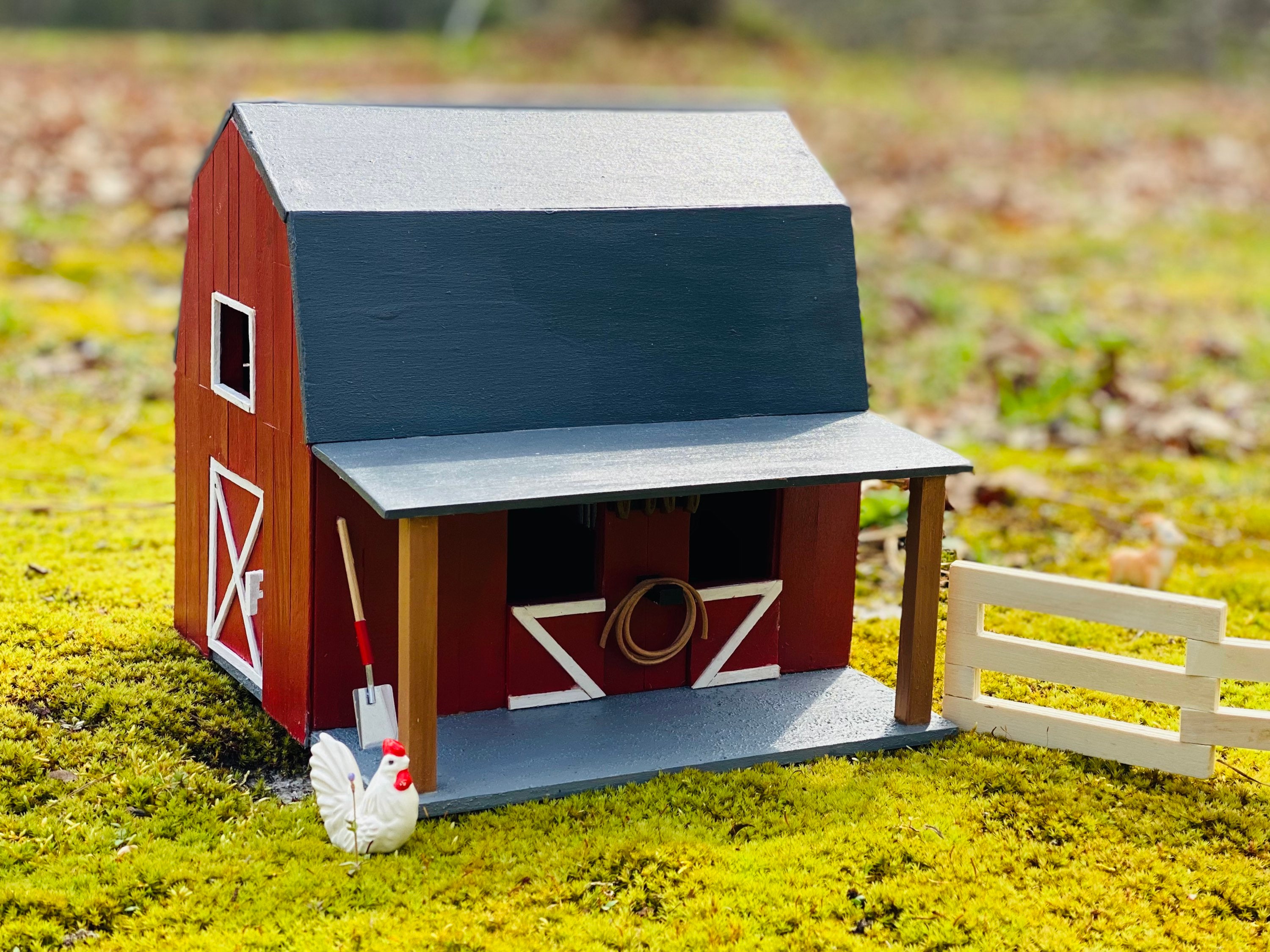 Miniature Horse Barn/ Horse Stable Dollhouse, Fairy Garden Decor or ...