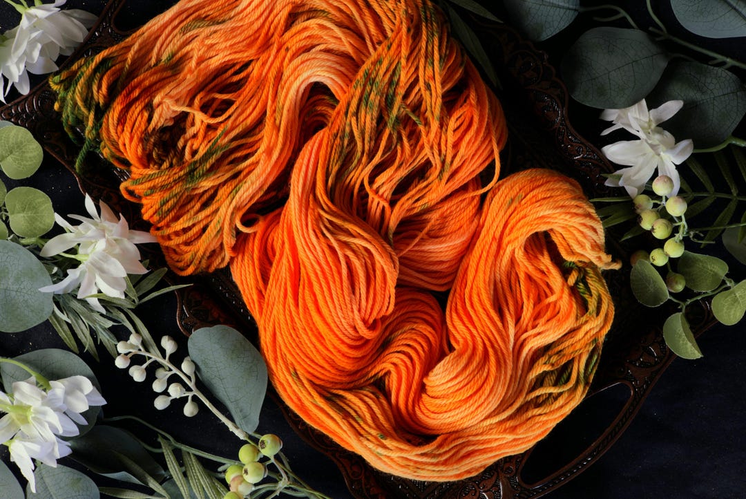 Hand Dyed Yarn | Worsted Weight | Superwash Merino Wool | Orange ...