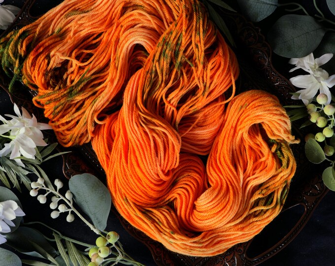 Hand Dyed Yarn | Worsted Weight | Superwash Merino Wool | Orange ...