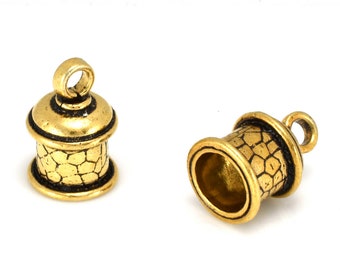 Gold End Caps With Loop End Caps for Leather Cord Tassel | Etsy