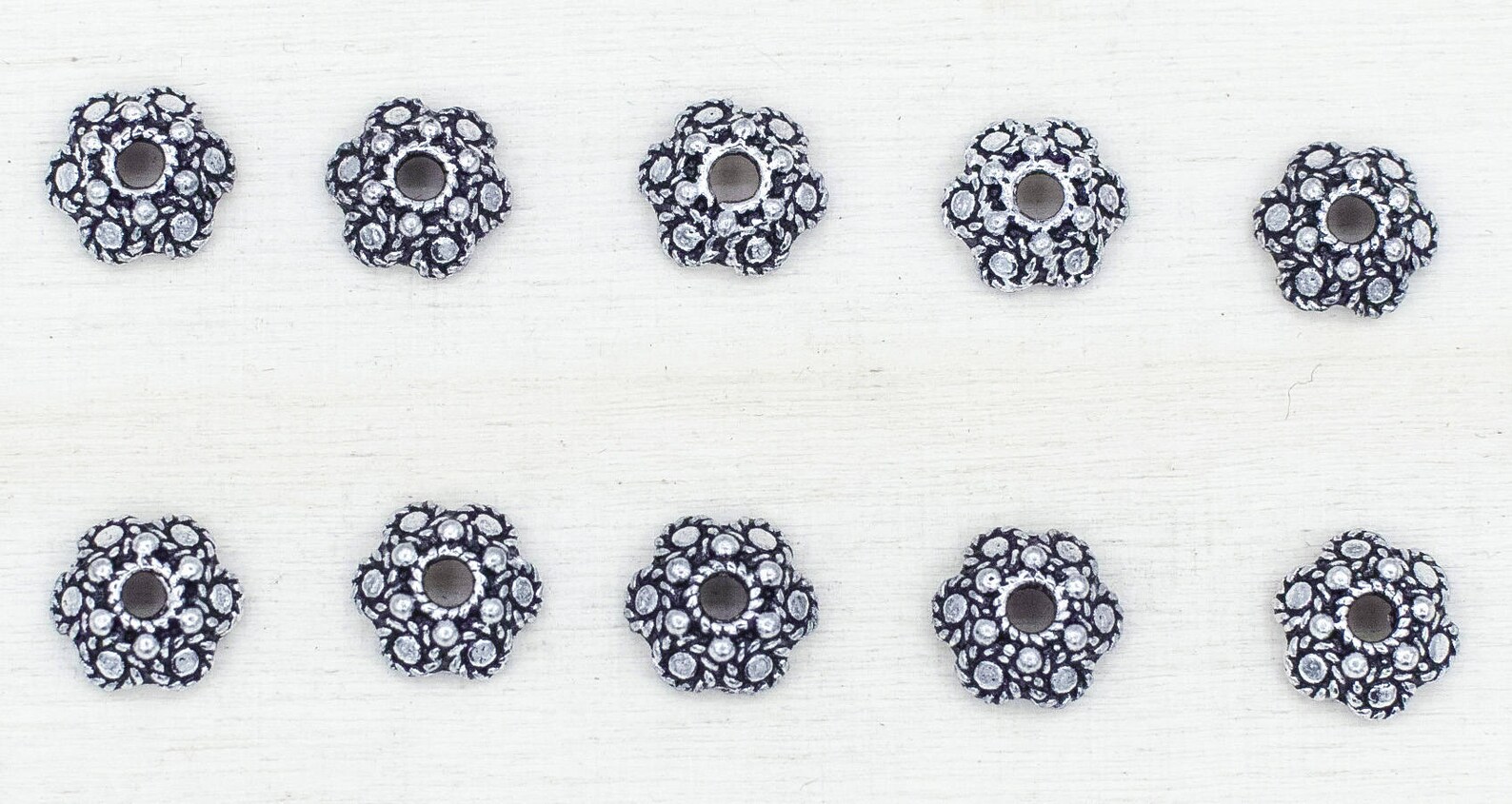 7mm 10pc Silver Plated Bead Caps Antique Bali Bead Caps - Etsy