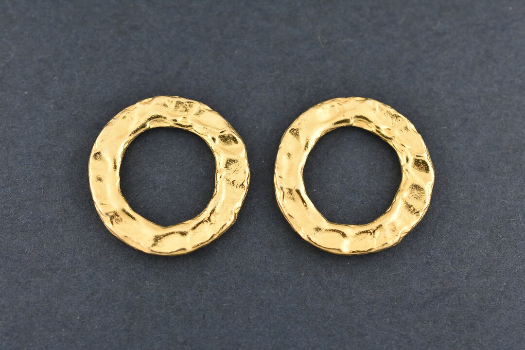 18mm Shiny Gold Washer Links - Artisan Handmade - Gold Circles ...