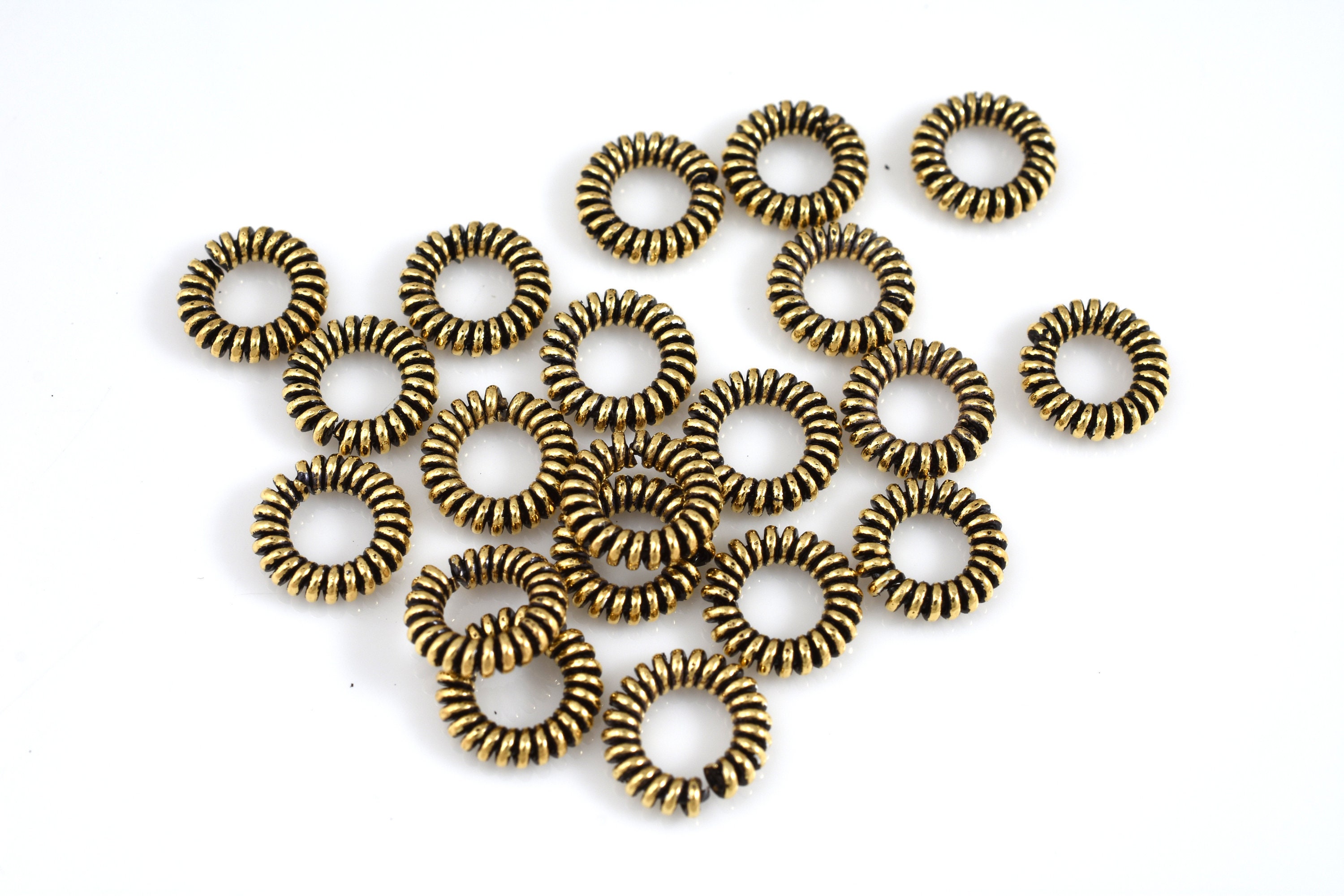 8mm 20pc Gold coil shape spacer beads gold plated spring | Etsy