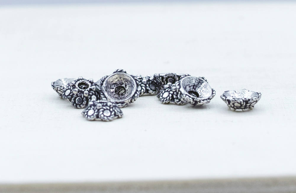 7mm 10pc Silver Plated Bead Caps Antique Bali Bead Caps - Etsy