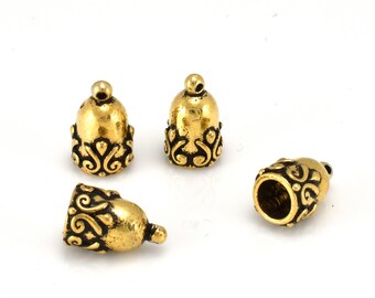 Gold End Caps With Loop End Caps for Leather Cord Tassel | Etsy