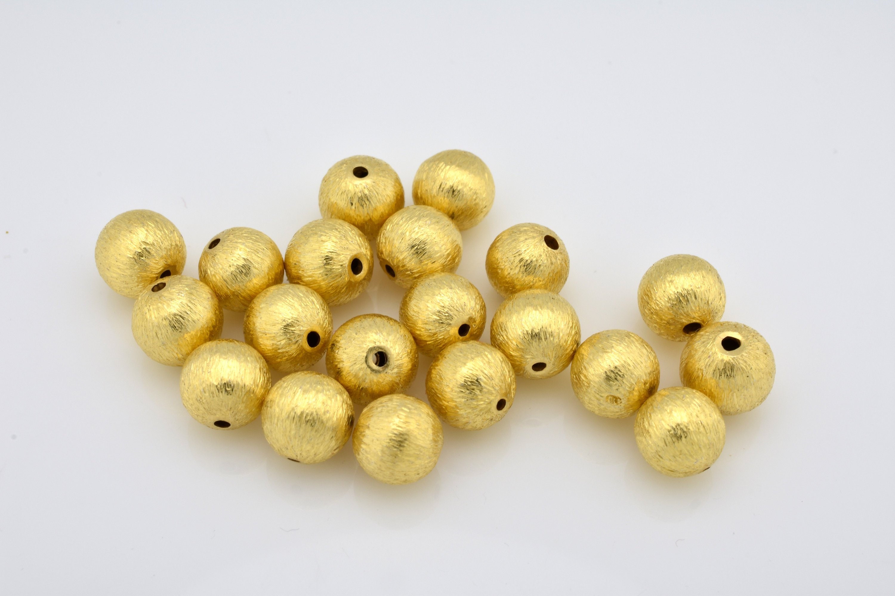 6mm -20pc Gold Balls Beads, Brushed Gold Spacer Beads for Jewelry ...
