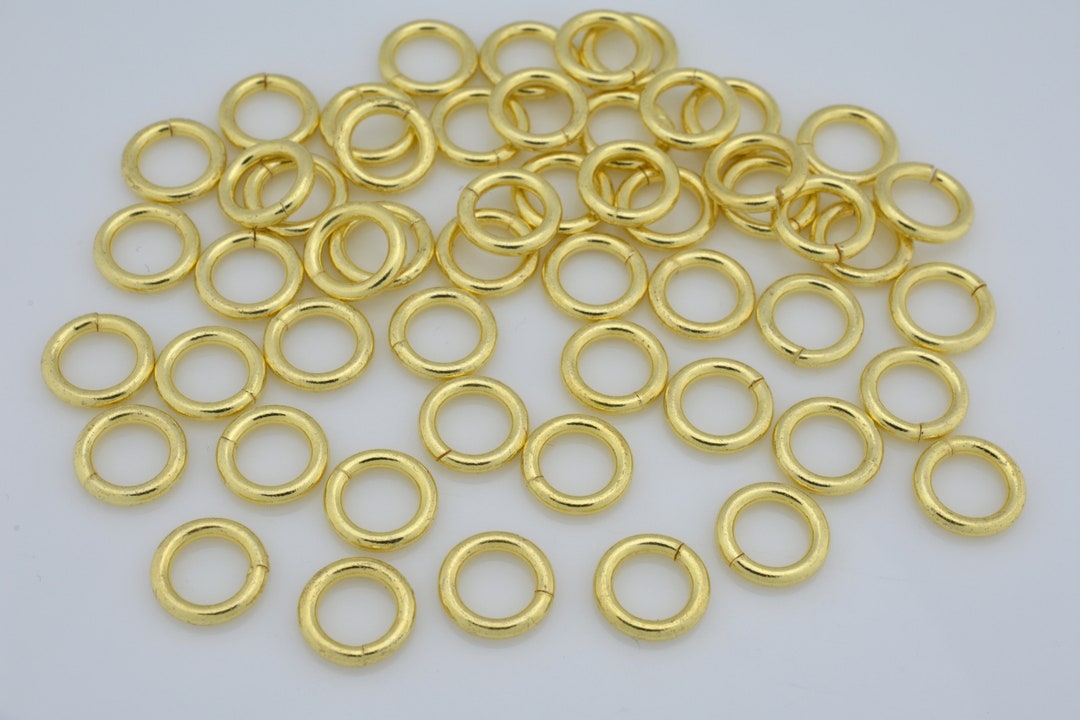 7mm - 57pc Gold Jump Ring, Saw Cut Handmade O Rings for Chain Mail or ...