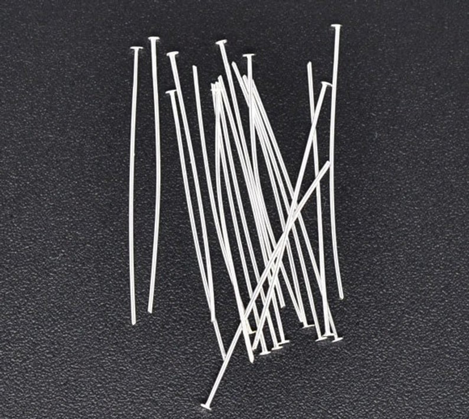 67pc Silver Plated Flat Top Head Pin, 24 Gauge, 52mm Long, 2 Inches ...