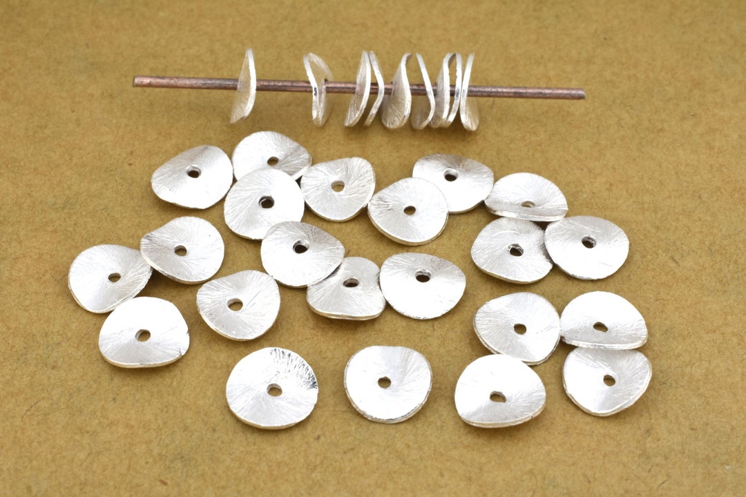 8mm -32pcs Silver Wavy Spacer Beads 8mm Potato Chips Beads Silver ...