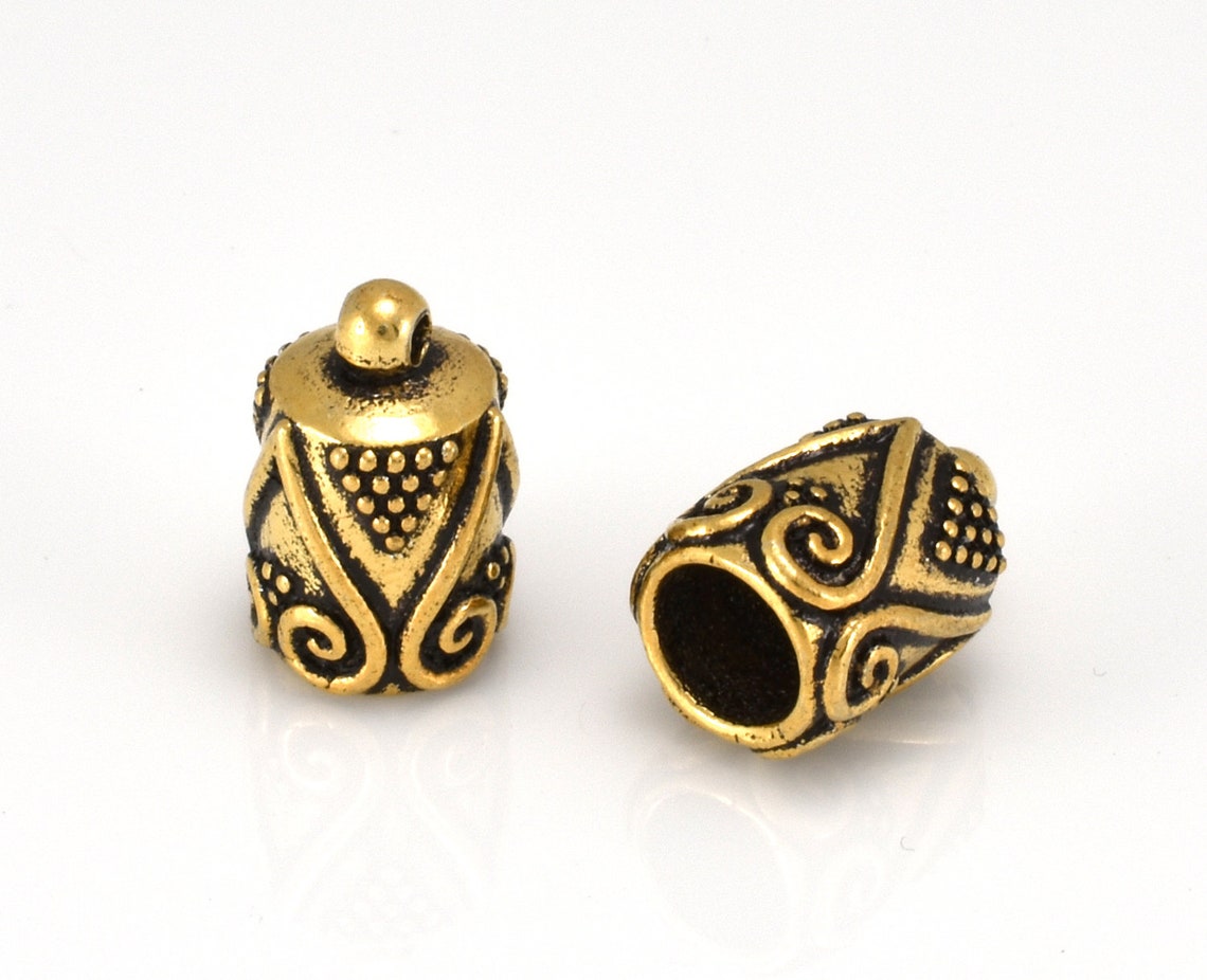 Gold End Caps With Loop End Caps for Leather Cord Tassel - Etsy