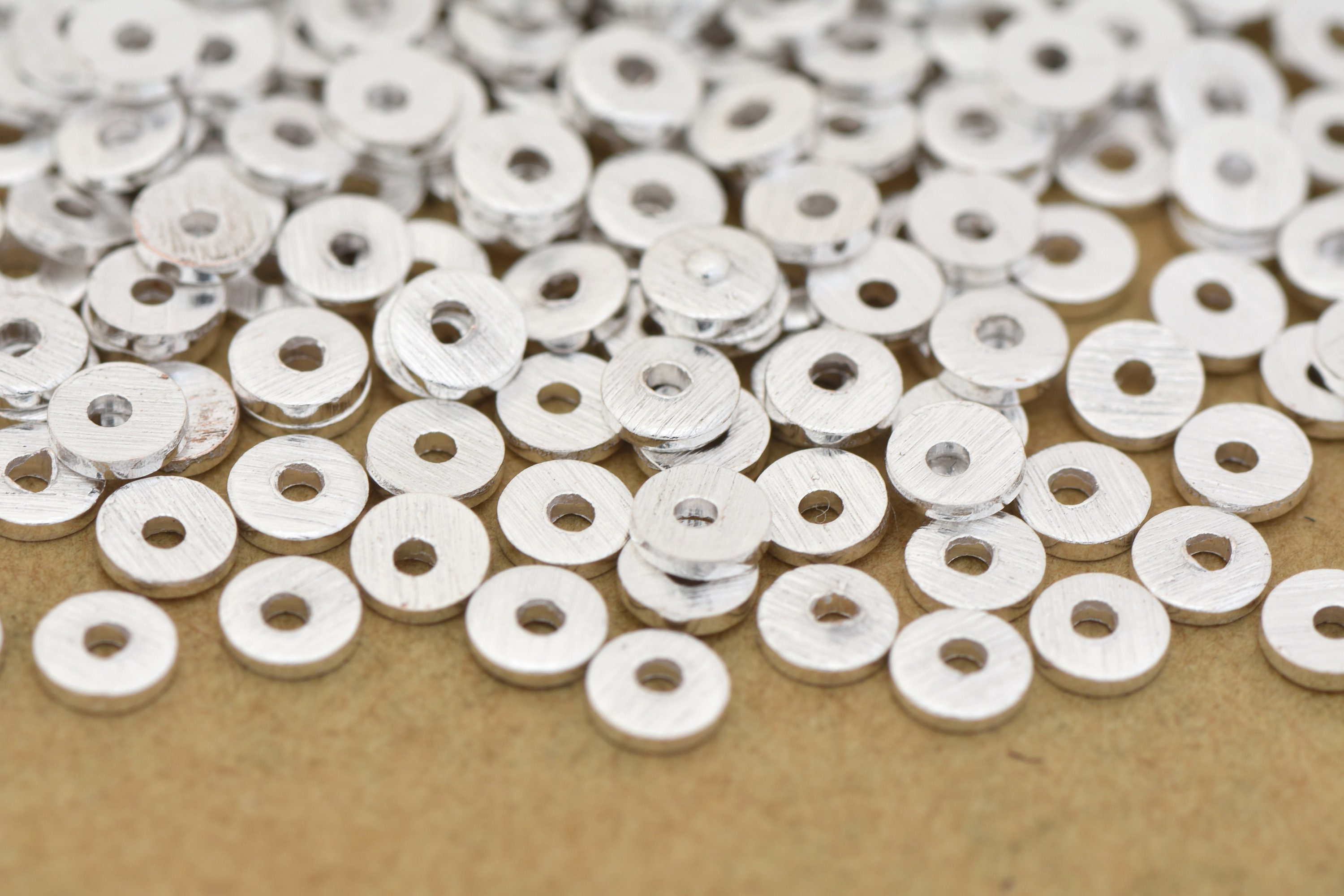 3mm 585pcs Flat silver disc spacers Brushed Disk spacer | Etsy