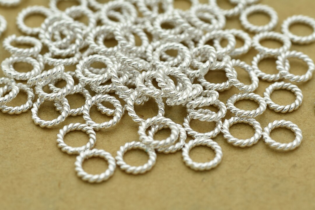6mm - 88pc Silver Twisted Wire Jump Rings, Silver Plated Closed Jump ...