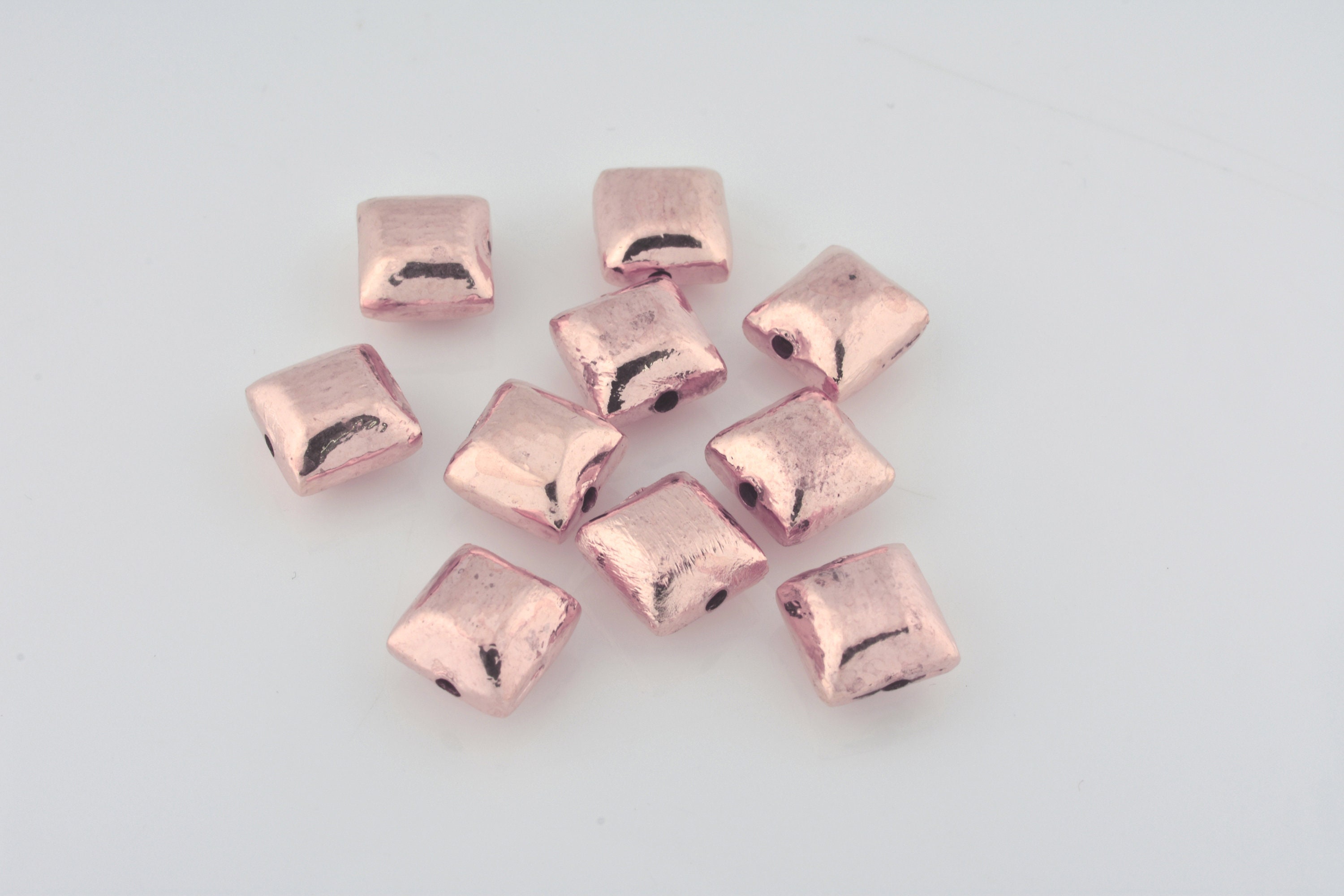 Rose Gold Square Beads 8mm cushion shape Beads brushed rose | Etsy