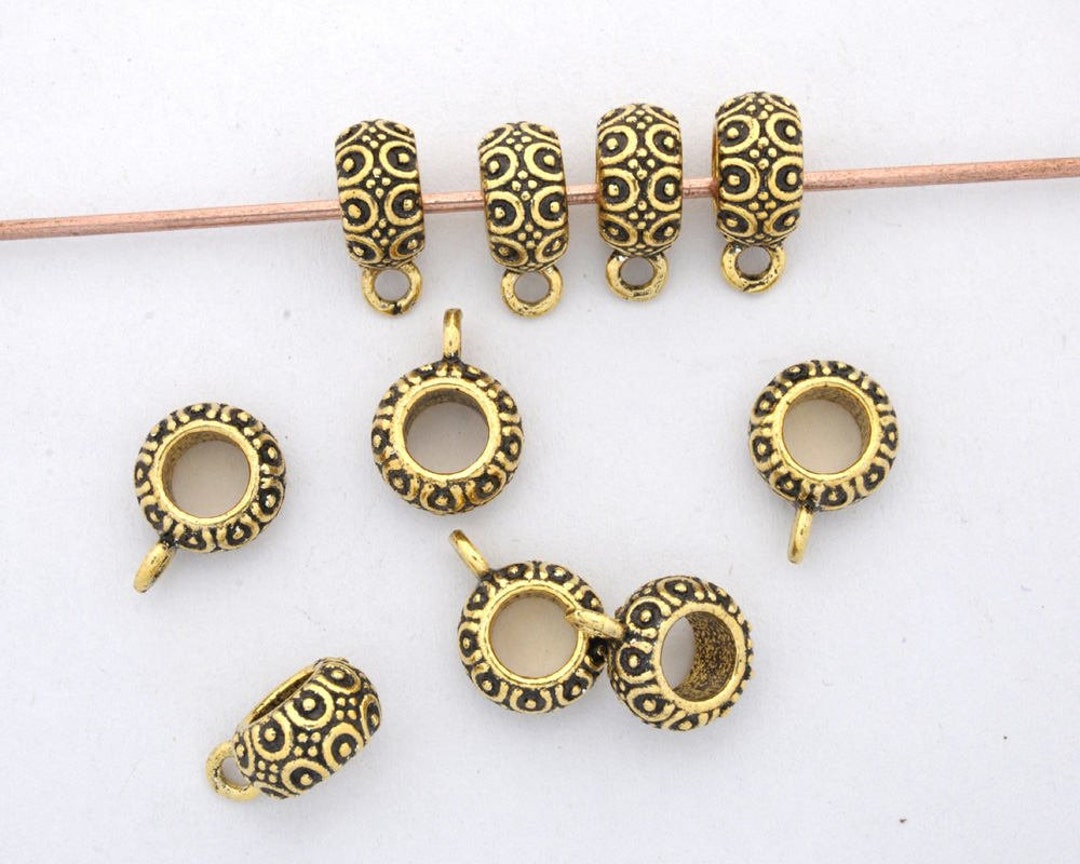 5pc Large Hole Gold Bails Necklace Bails Pendant Bails Artisan Charm ...